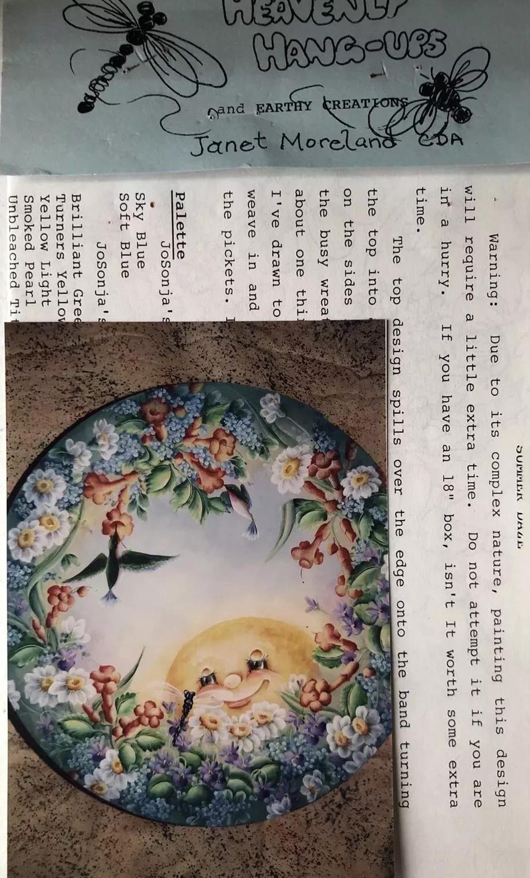 Vintage Tole Pattern Packet: Summer Daze by Janet Moreland - Etsy