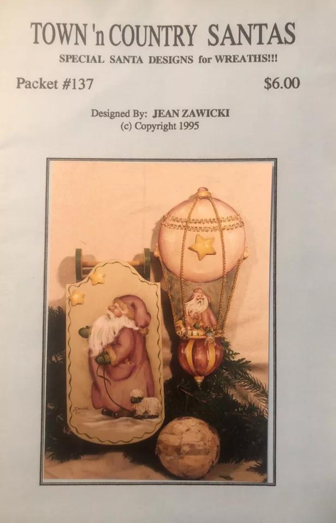 Vintage Decorating Tole Pattern Packet: Town'n Country Santas by Jean ...