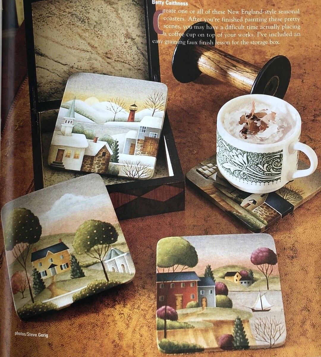 Vintage Tole Painting Pattern : Seasonal Coasters by Betty Caithness - Etsy