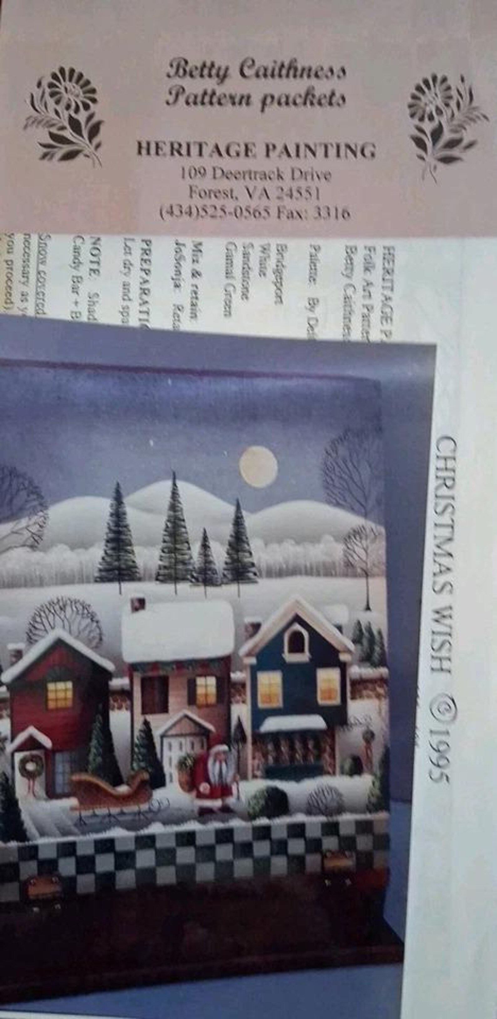 Vintage 1995 Tole Painting Pattern: Christmas Wish Cabinet by Betty ...