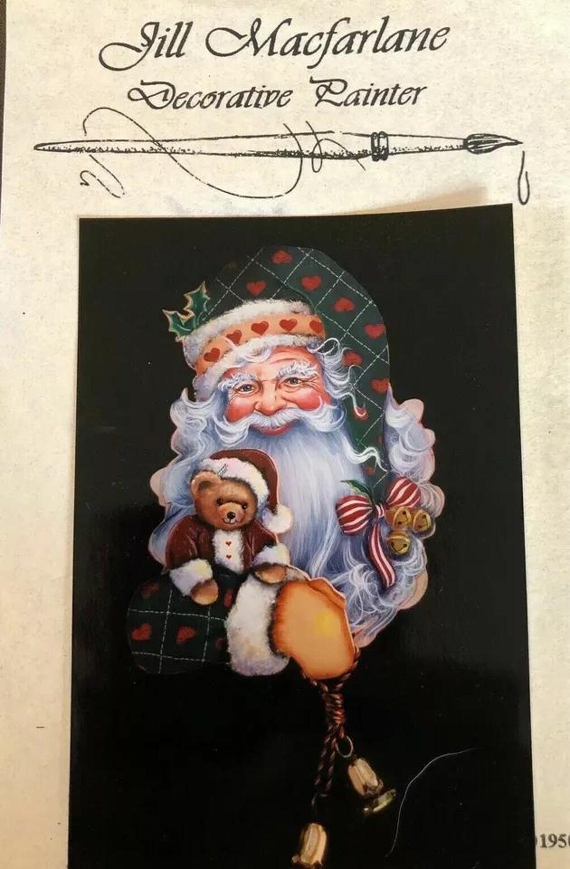 Vintage Christmas Tole Pattern : Santa With Teddy by Jill Macfarlane - Etsy