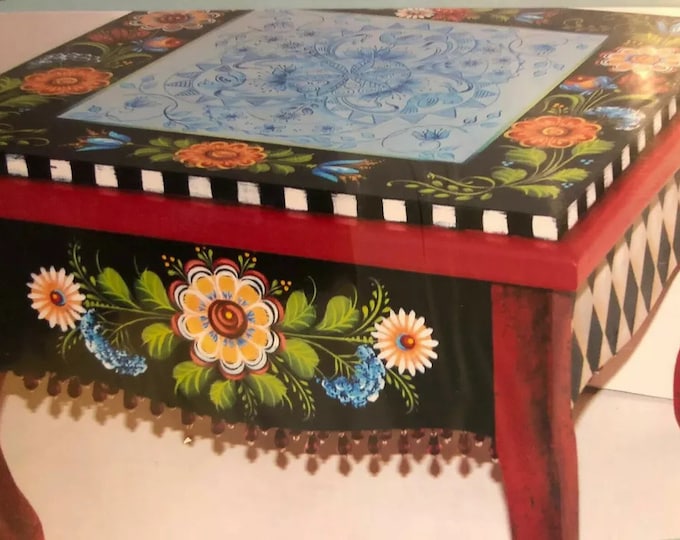 Deluxe Decorative Tole Painting Pattern Packet: Folk Art Stool by ...