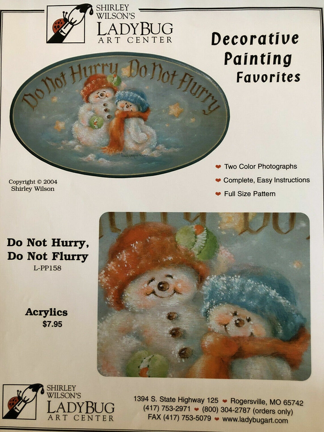 Vintage Tole Painting Pattern Packet: Do Not Hurry, Do Not Flurry by ...
