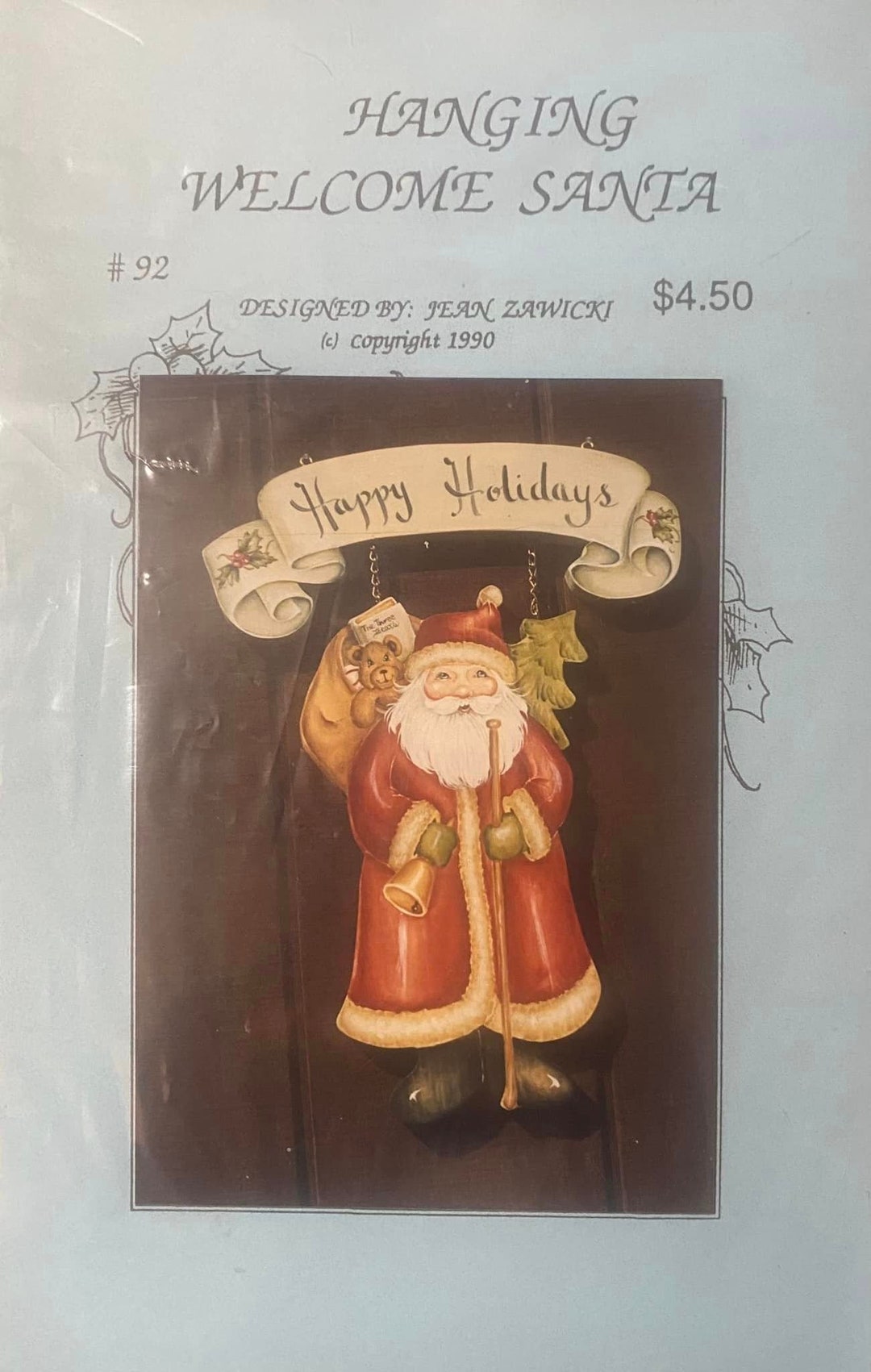 Vintage Decorating Tole Pattern Packet: Hanging Welcome Santa by Jean ...