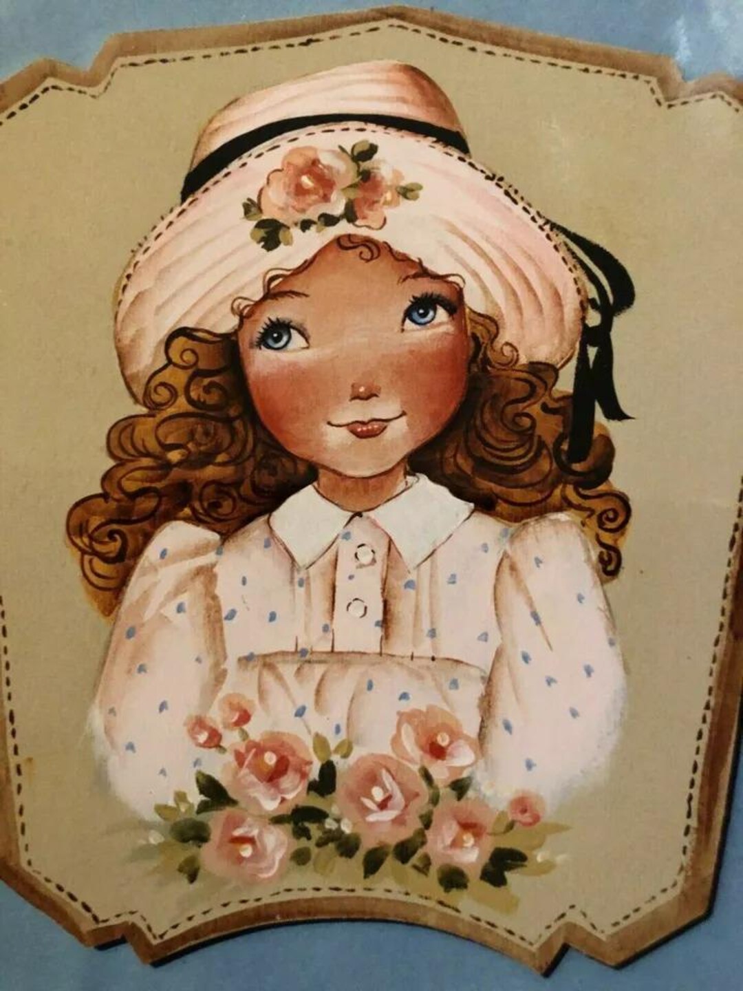 Vintage Tole Pattern : Hollyhock Girl by Delane Lange - Etsy