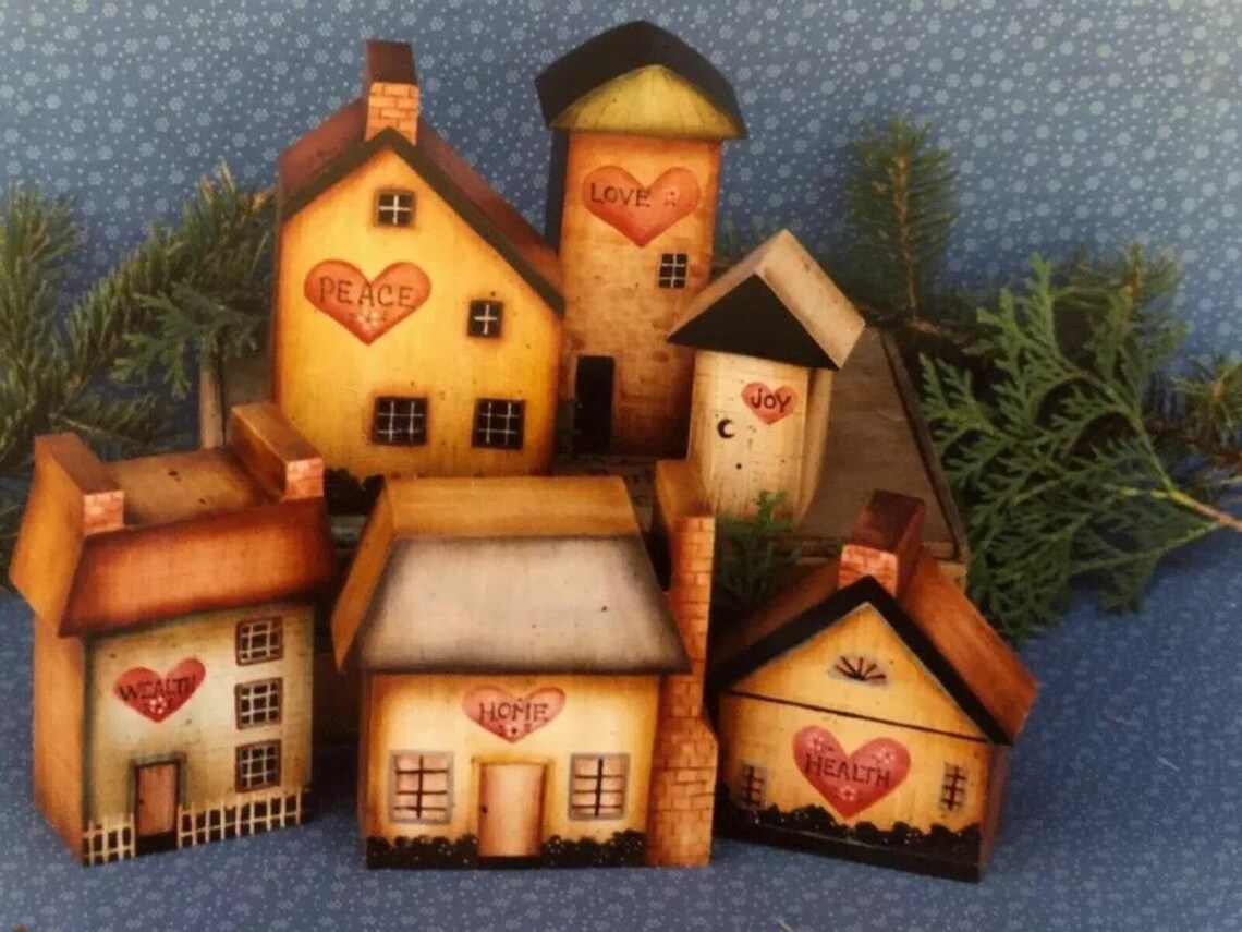 Vintage 1989 Tole Pattern Packet: Little Houses by Elaine Thompson - Etsy