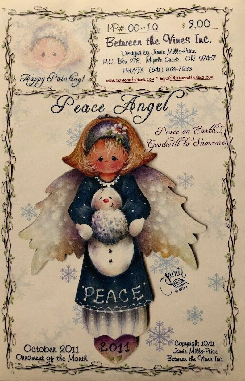 Decorative Tole Pattern Packet: Peace Angel by Jamie Mills-price - Etsy
