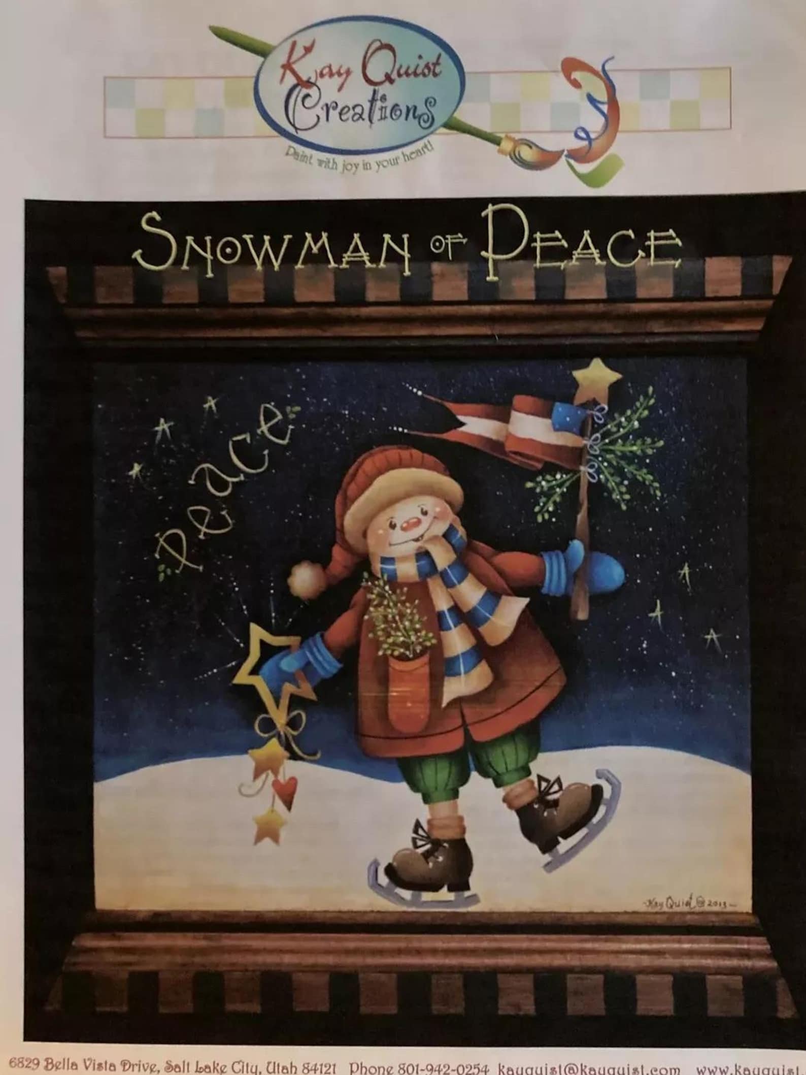 Tole Painting Pattern : Snowman of Peace by Kay Quist - Etsy