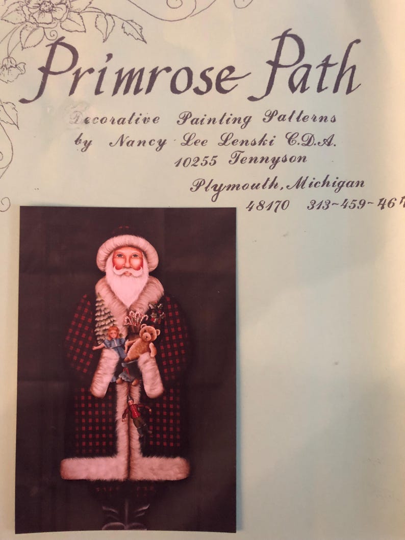 Vintage Tole Painting Pattern : Plaid Santa by Nancylee Lenski - Etsy