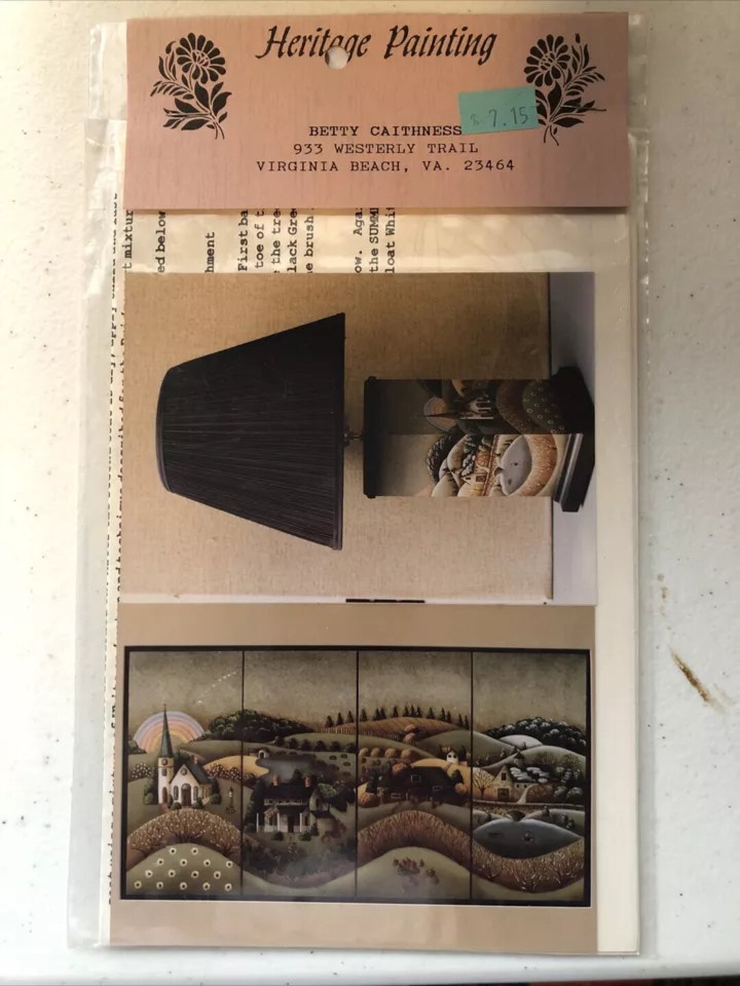 Vintage Decorative Tole Painting Pattern Packet: 4 Seasons Lamp by ...