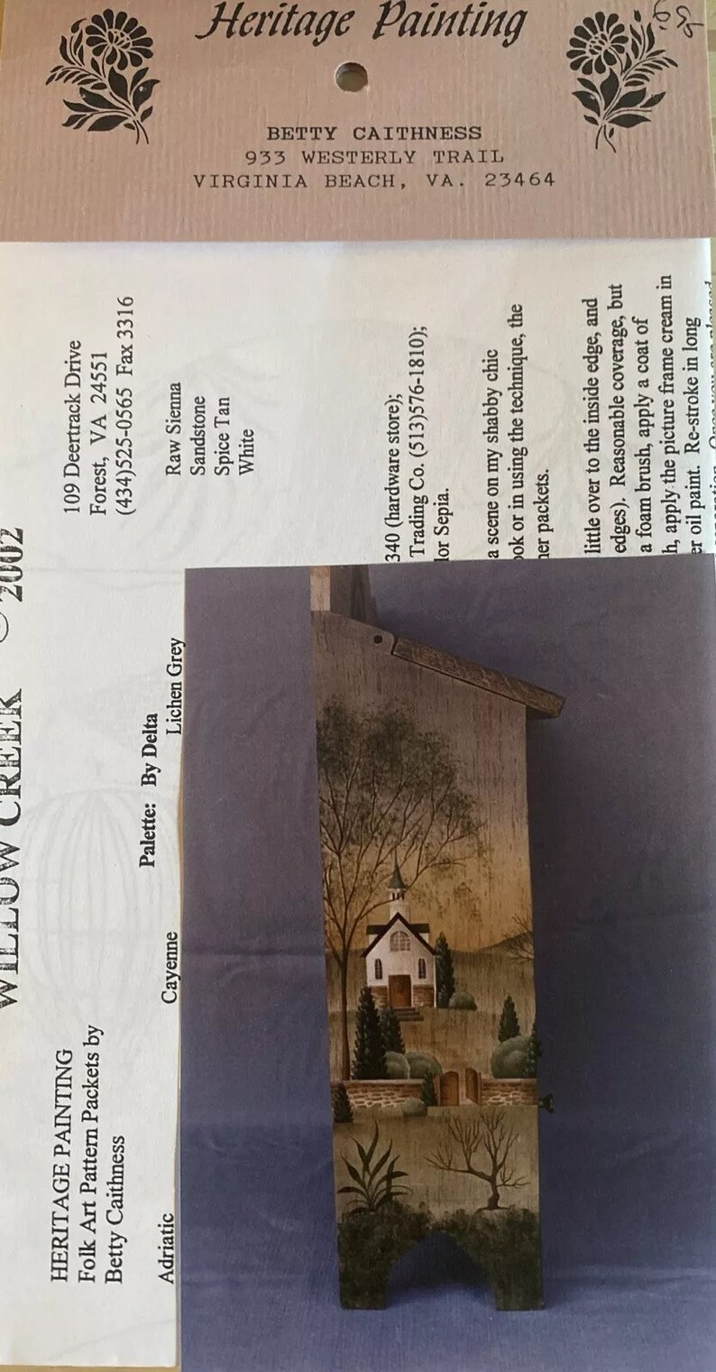 Vintage 2002 Decorative Tole Painting Pattern Packet: Willow Creek by ...