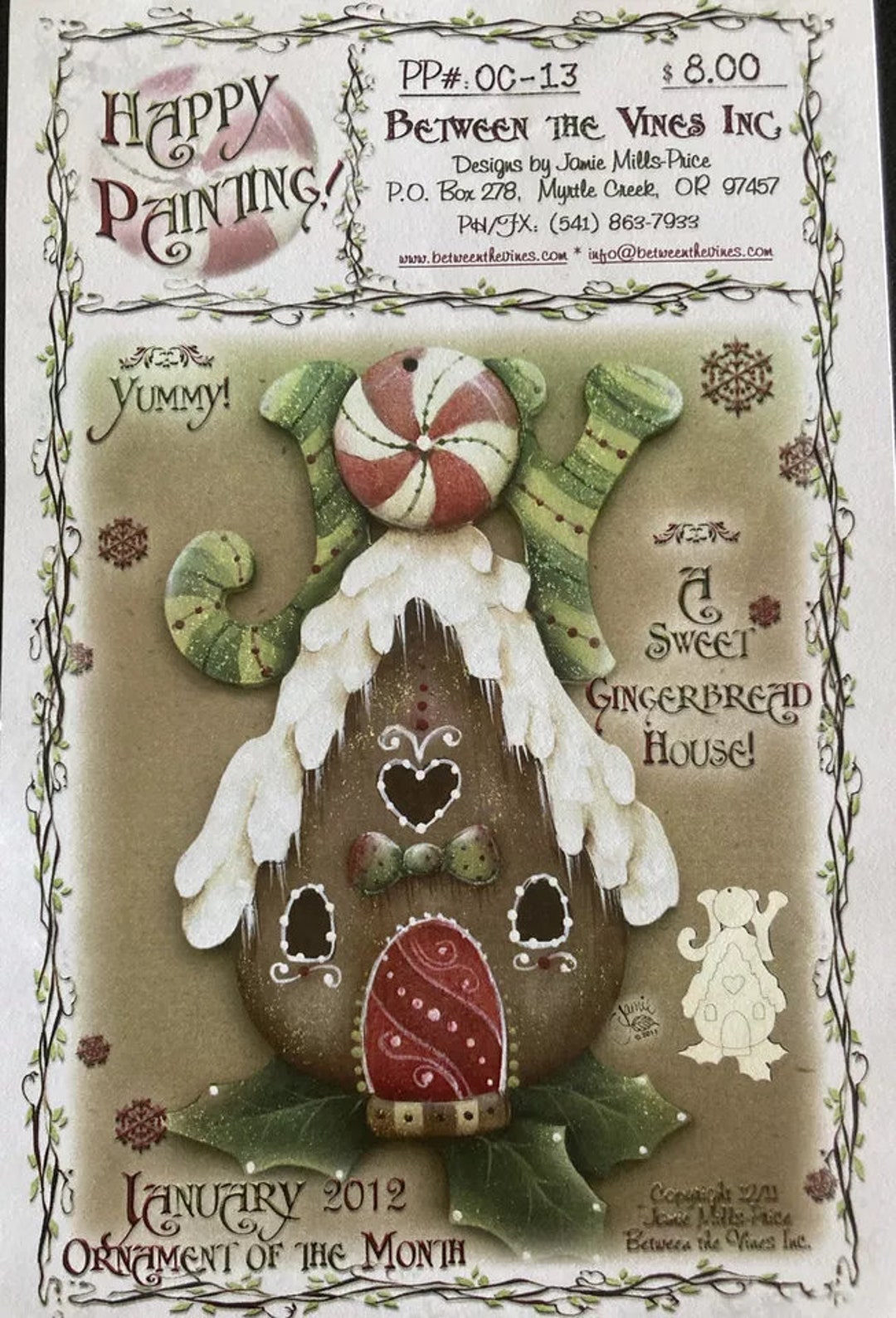 Tole Painting Pattern : Joy Gingerbread House by Jamie Mills Price - Etsy