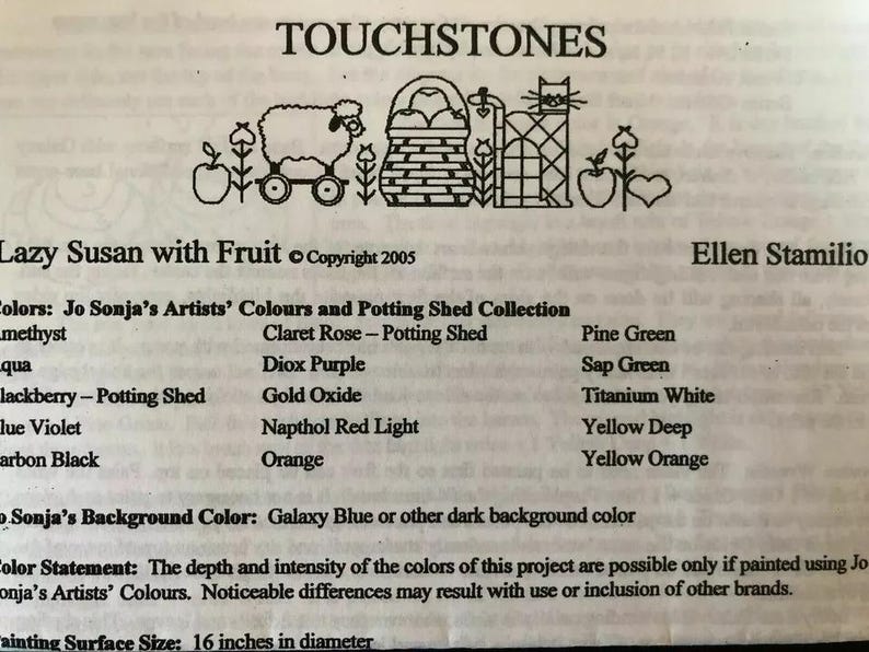 Tole Painting Pattern: Lazy Susan With Fruit by Ellen Stamilio - Etsy