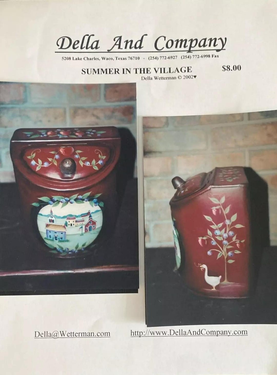Vintage Tole Painting Pattern Summer in the Village by Della Wetterman ...