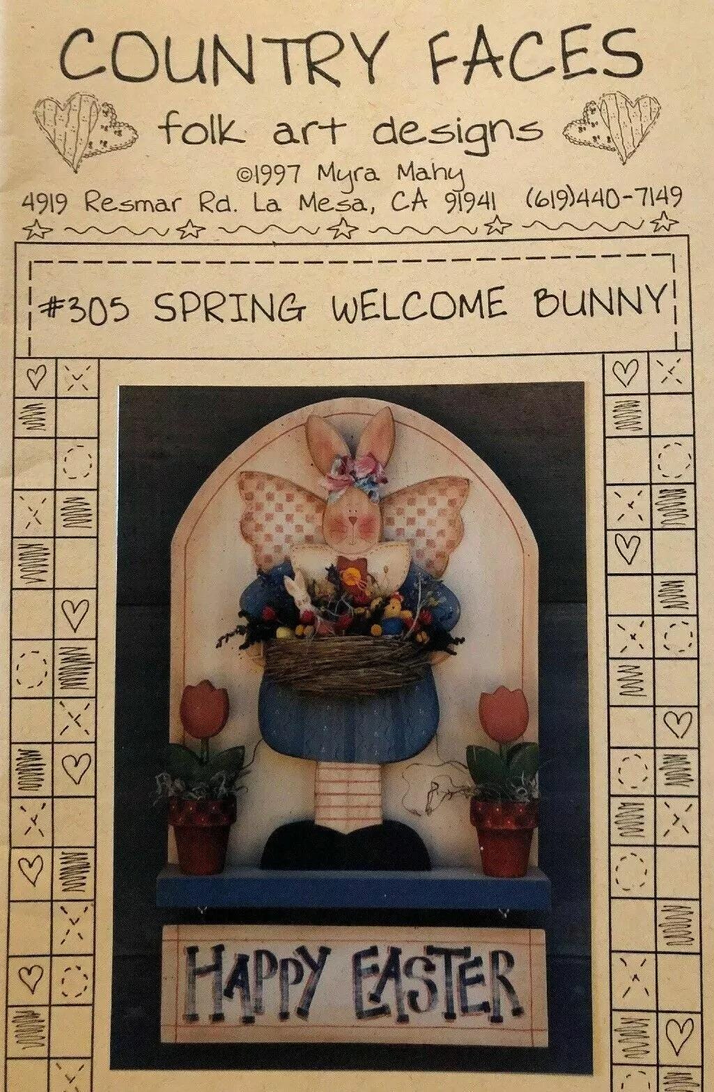 Tole Painting Pattern Packet: Welcome Bunny by Myra Mahy - Etsy