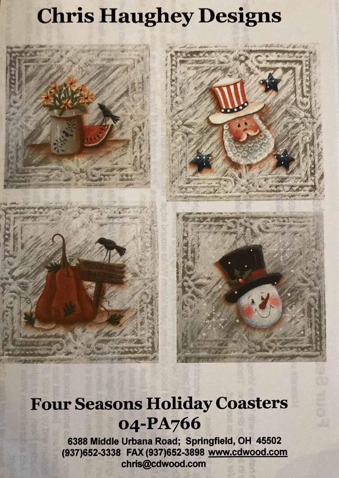 Tole Painting Pattern Packet: Four Seasons Holiday Coasters by Chris ...