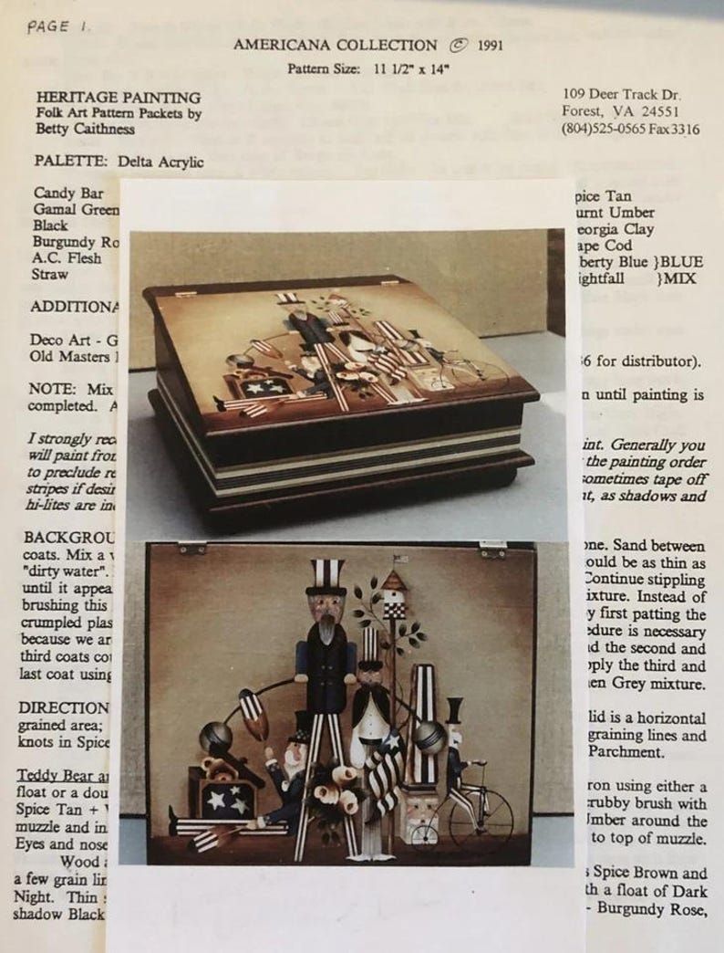 Tole Painting Pattern Packet: Americana Collection by Betty Caithness ...
