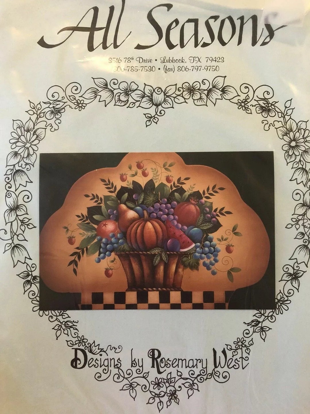 Decorative Tole Painting Pattern Packet: Fruit Basket on Accent Board ...