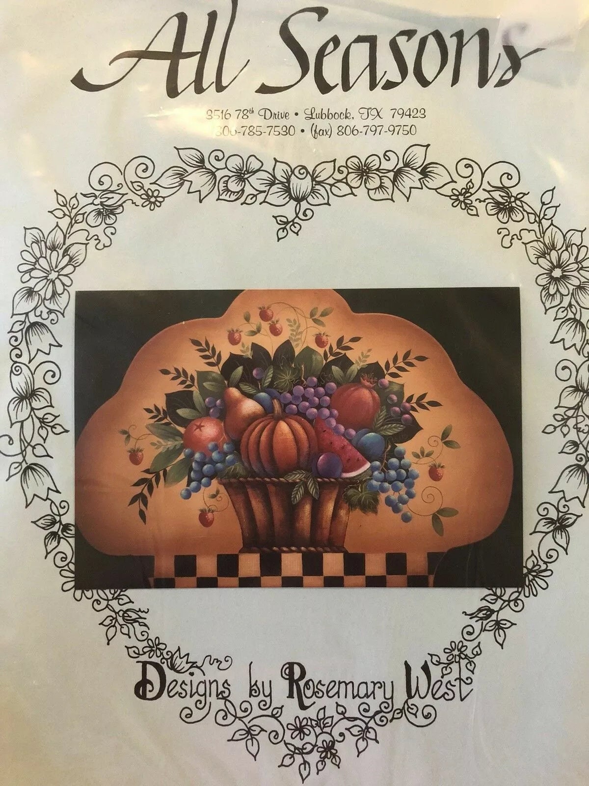 Decorative Tole Painting Pattern Packet: Fruit Basket on Accent Board ...