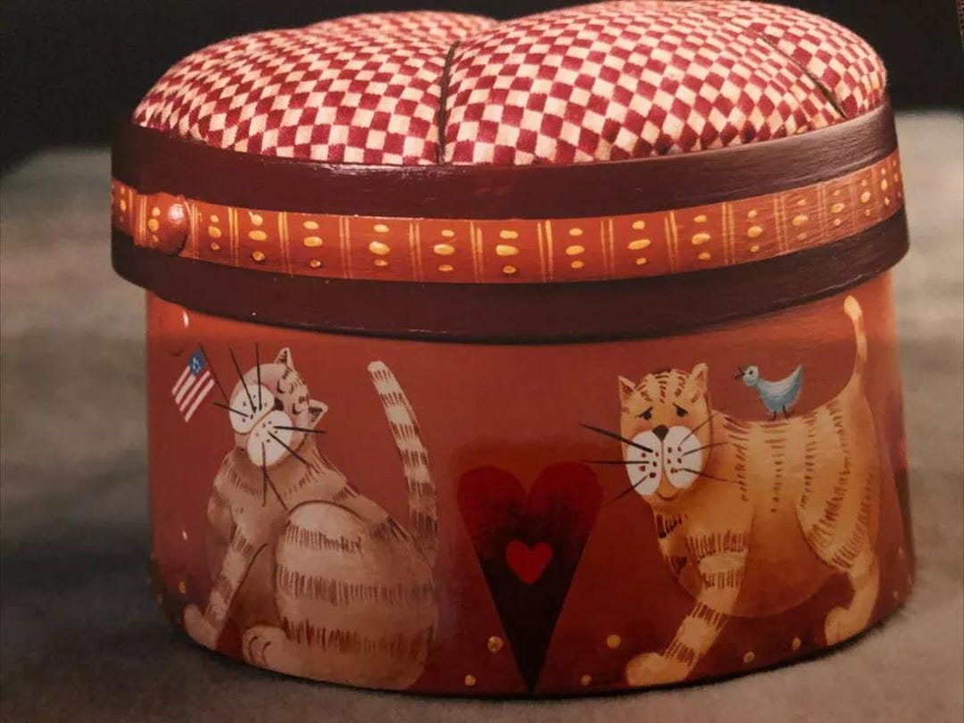 Tole Painting Pattern: Button Box \ Pincushion Cats by Ellen Stamilio ...