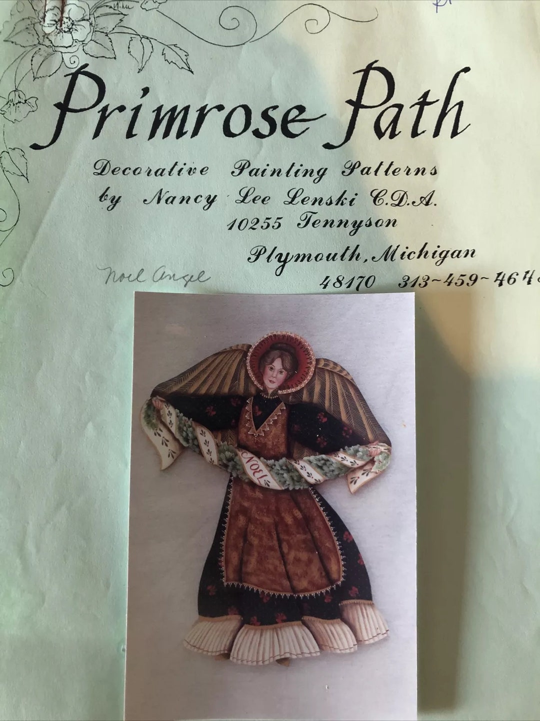 Vintage Tole Painting Pattern Packet: Noel Angel by Nancylee Lenski - Etsy