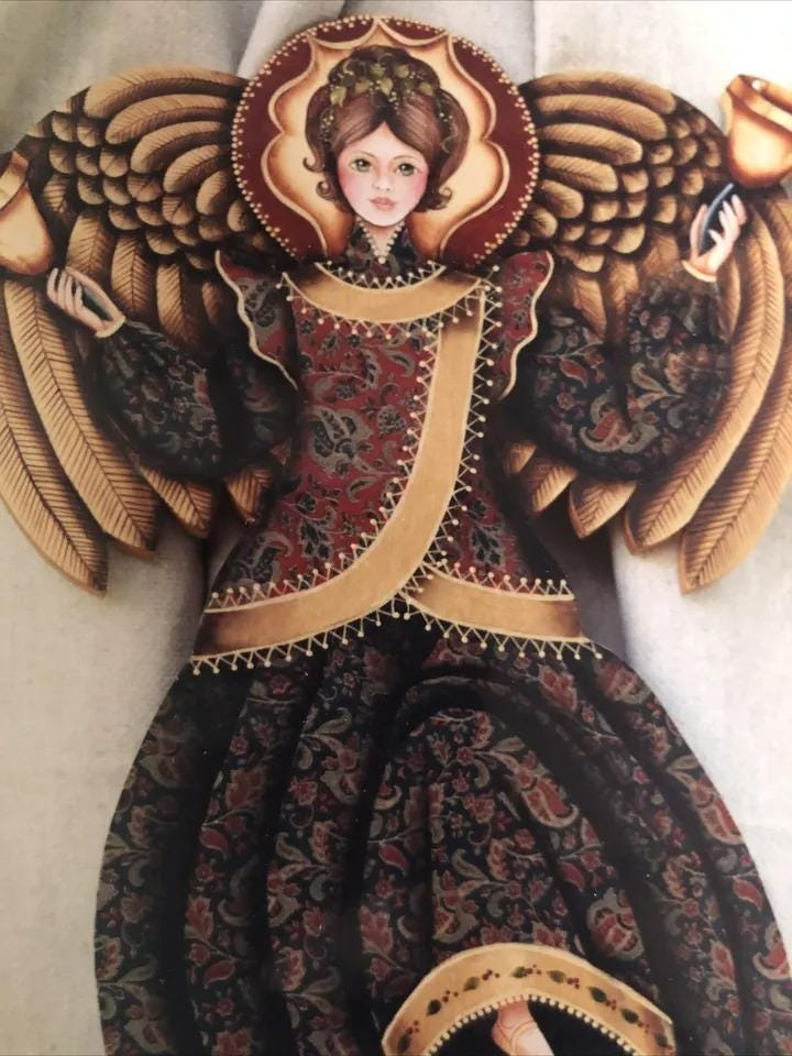 Vintage Tole Painting Pattern : Paisley Angel III by Nancylee Lenski - Etsy
