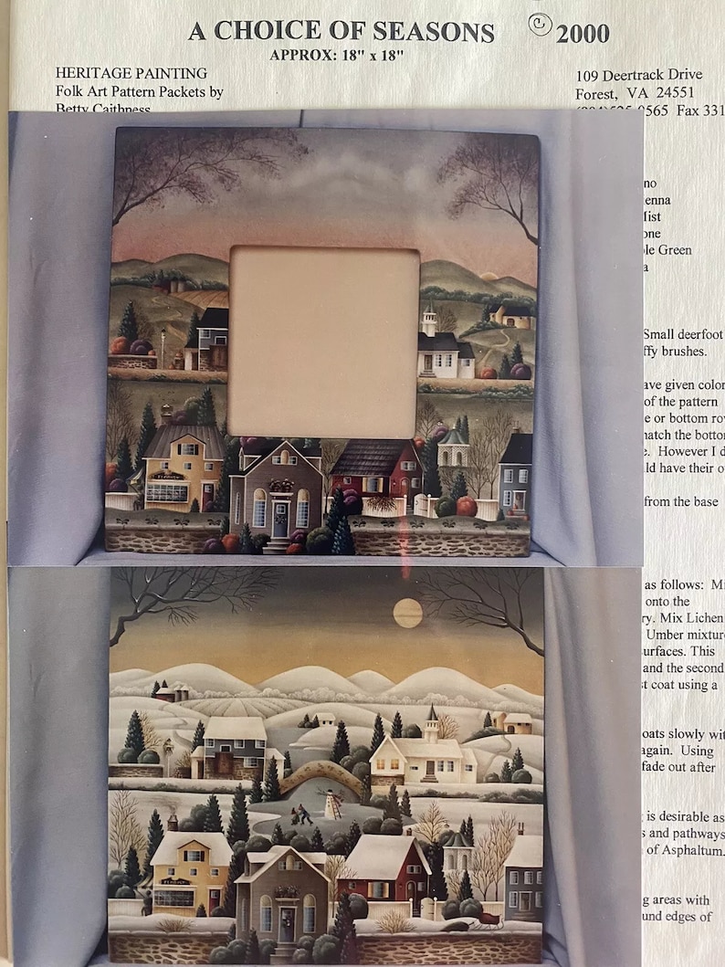 Tole Painting Pattern : A Choice of Seasons by Betty Caithness - Etsy
