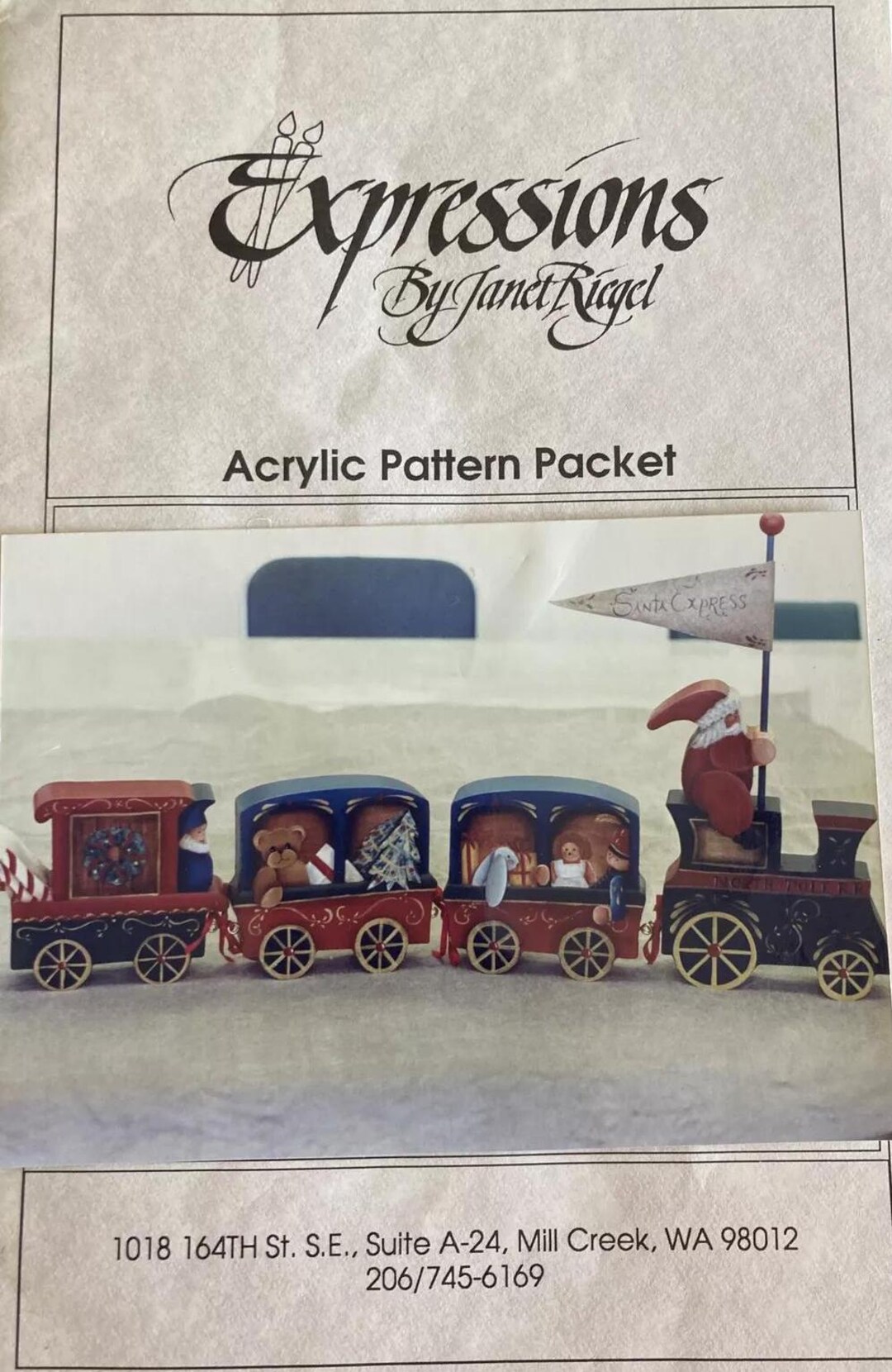 Vintage 1989 Christmas Tole Pattern Packet: the Santa Express by Janet ...