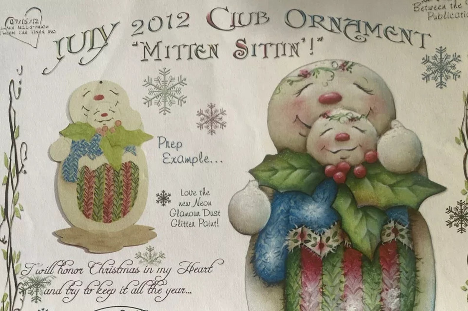 Decorative Tole Painting Pattern Packet: Mitten Sittin! by Jamie Mills ...