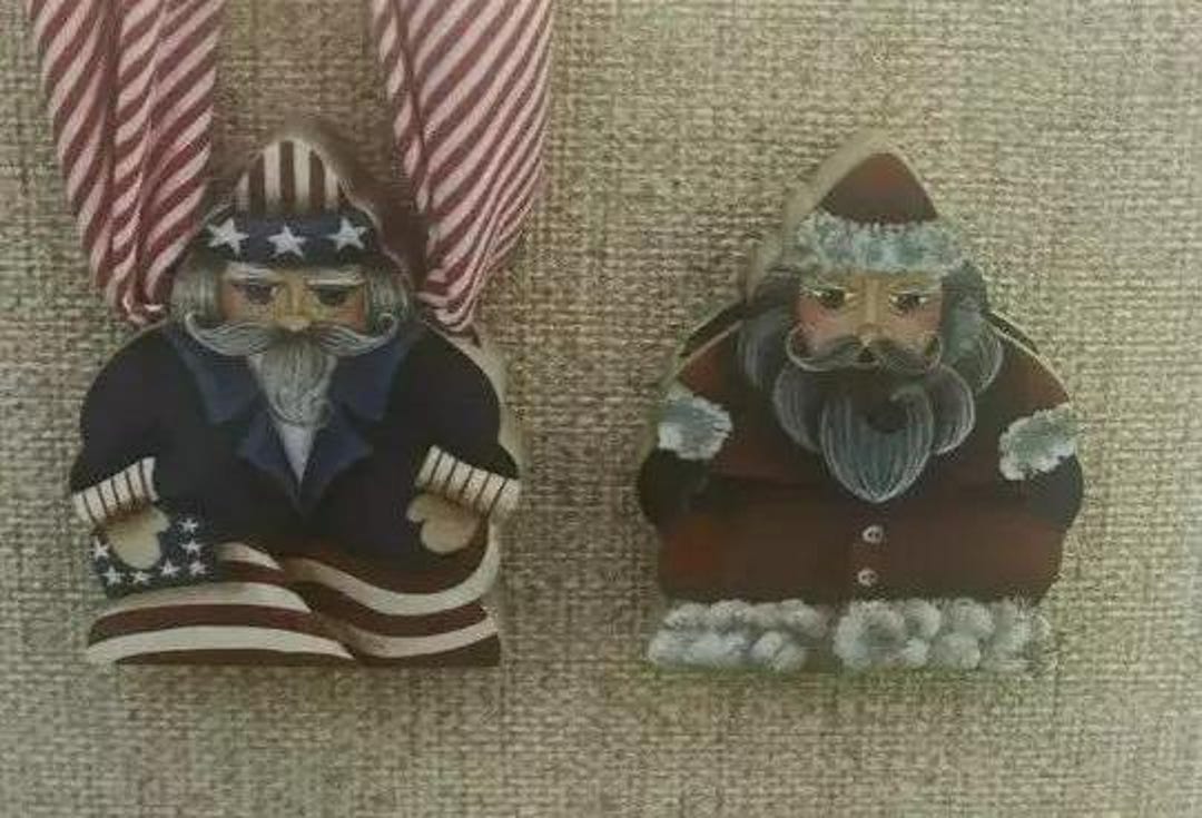 Tole Painting Pattern : Santa \ Uncle Necklace by Betty Caithness - Etsy
