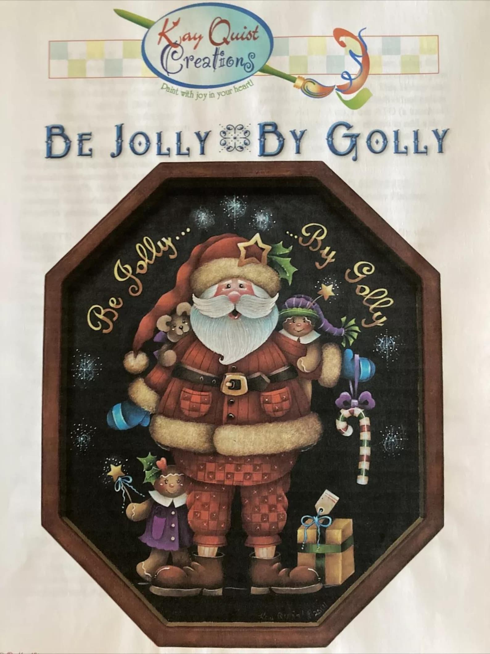 Tole Painting Pattern : Be Jolly, Be Golly Santa by Kay Quist - Etsy
