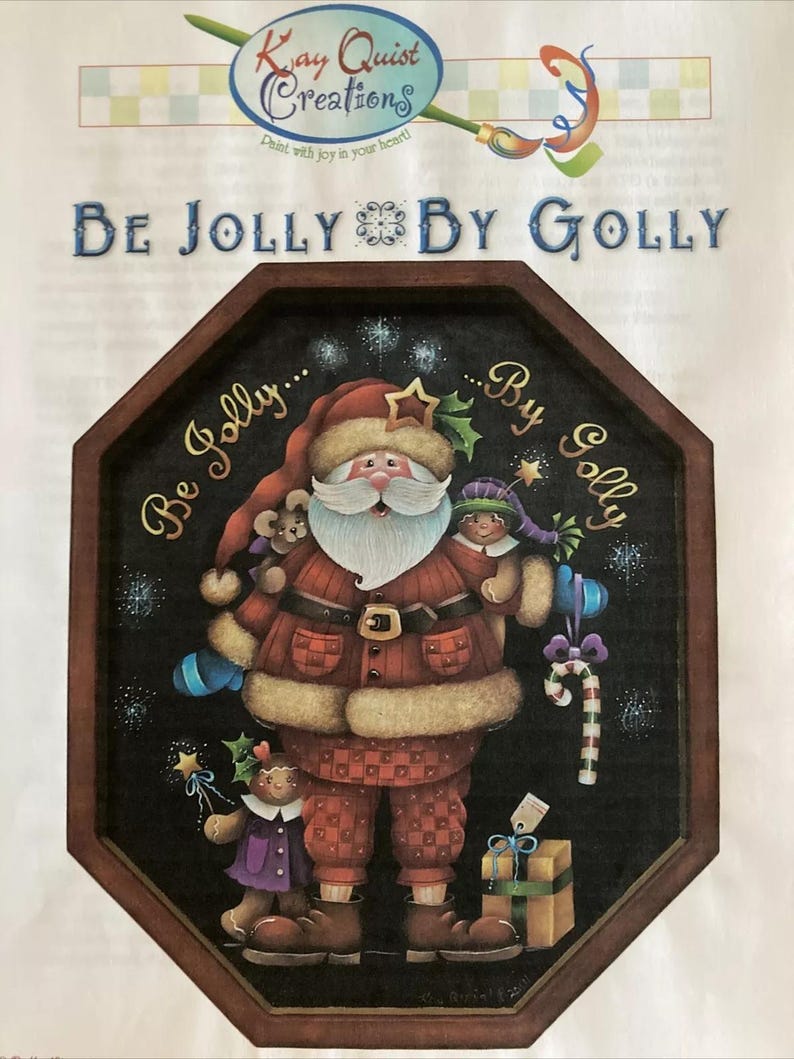 Tole Painting Pattern : Be Jolly, Be Golly Santa by Kay Quist - Etsy