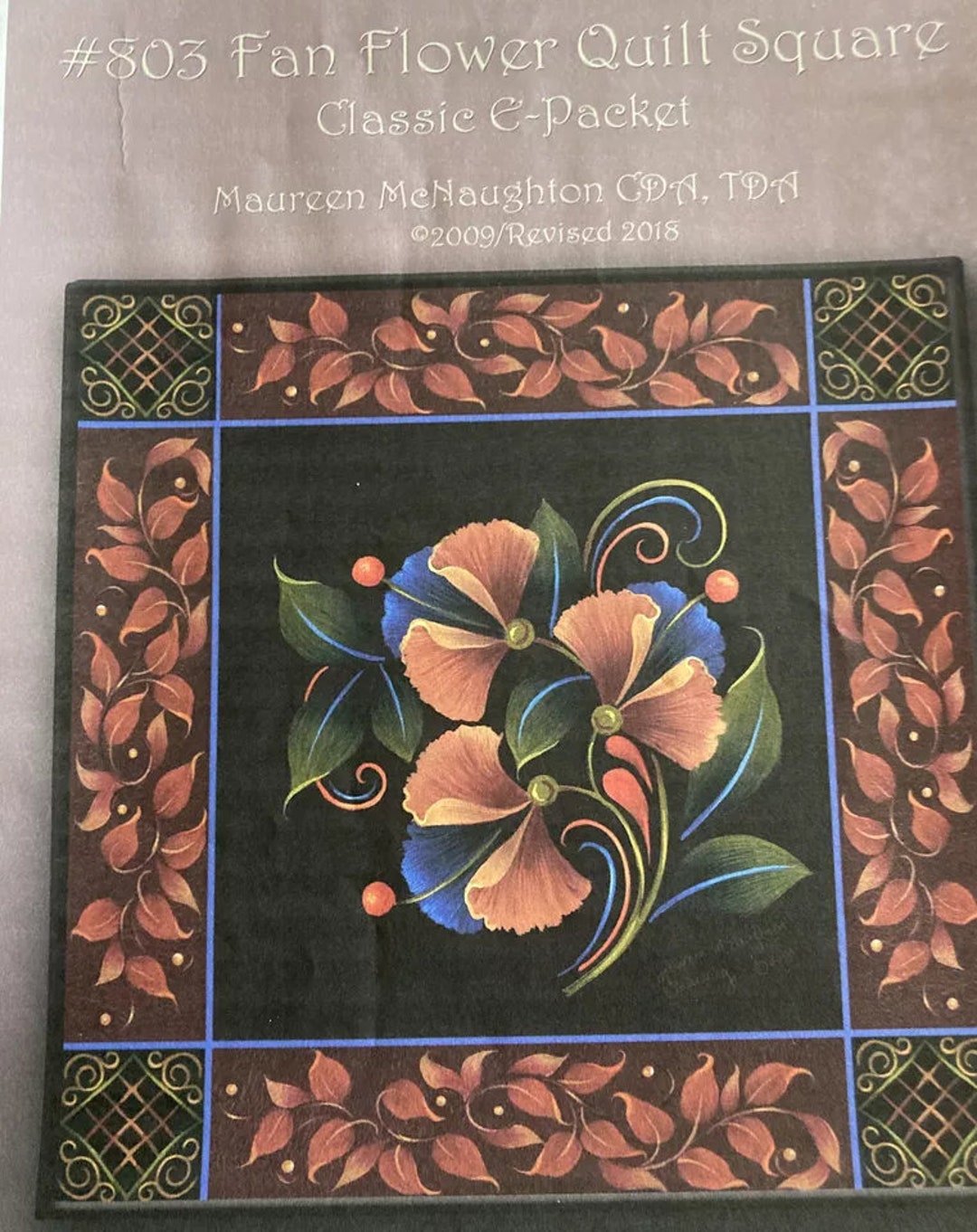 Decorative Tole Painting Pattern Packet: Fan Flower Quilt Square by ...
