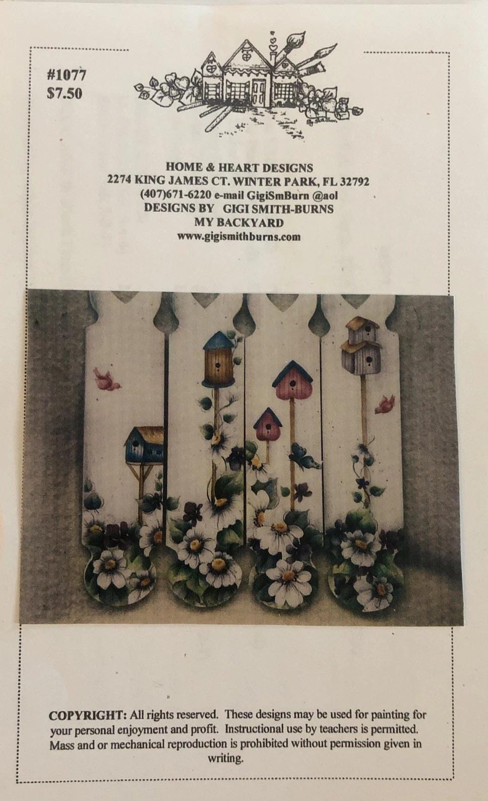 Vintage Tole Painting Pattern Packet: My Backyard by Gigi Smith-burns ...