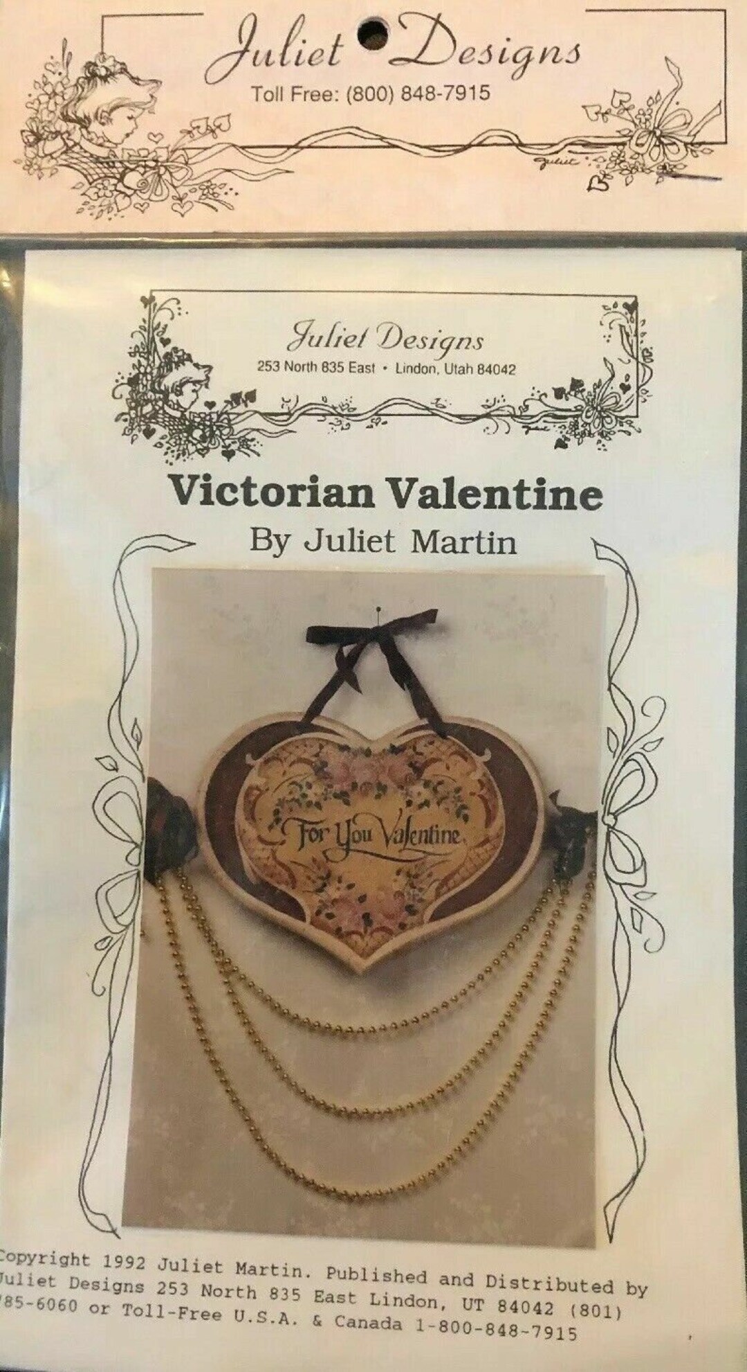 Decorative Tole Pattern Packet: Victoria Valentine by Juliet Martin - Etsy