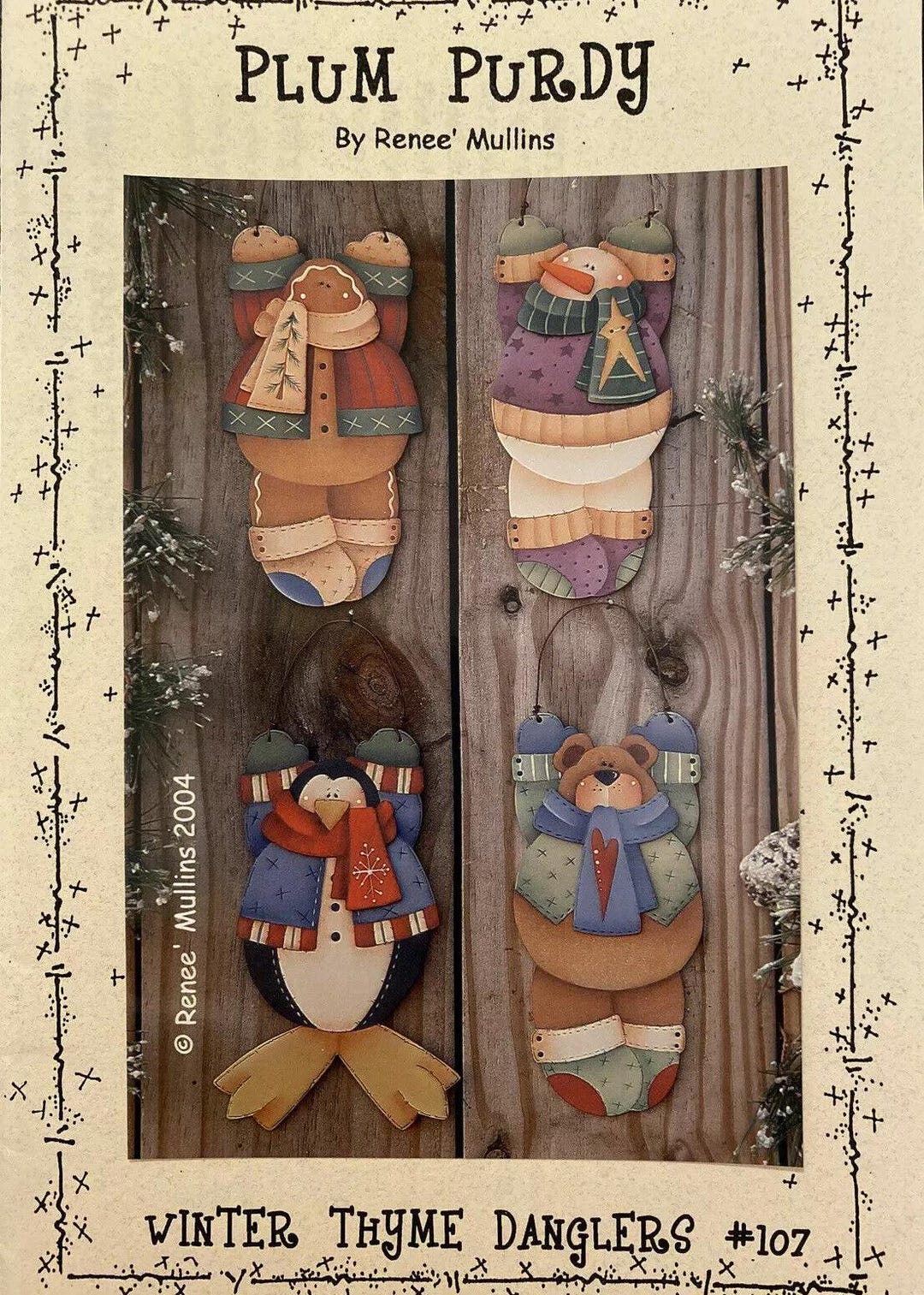 Tole Painting Pattern : Winter Thyme Danglers by Renee Mullins plum ...