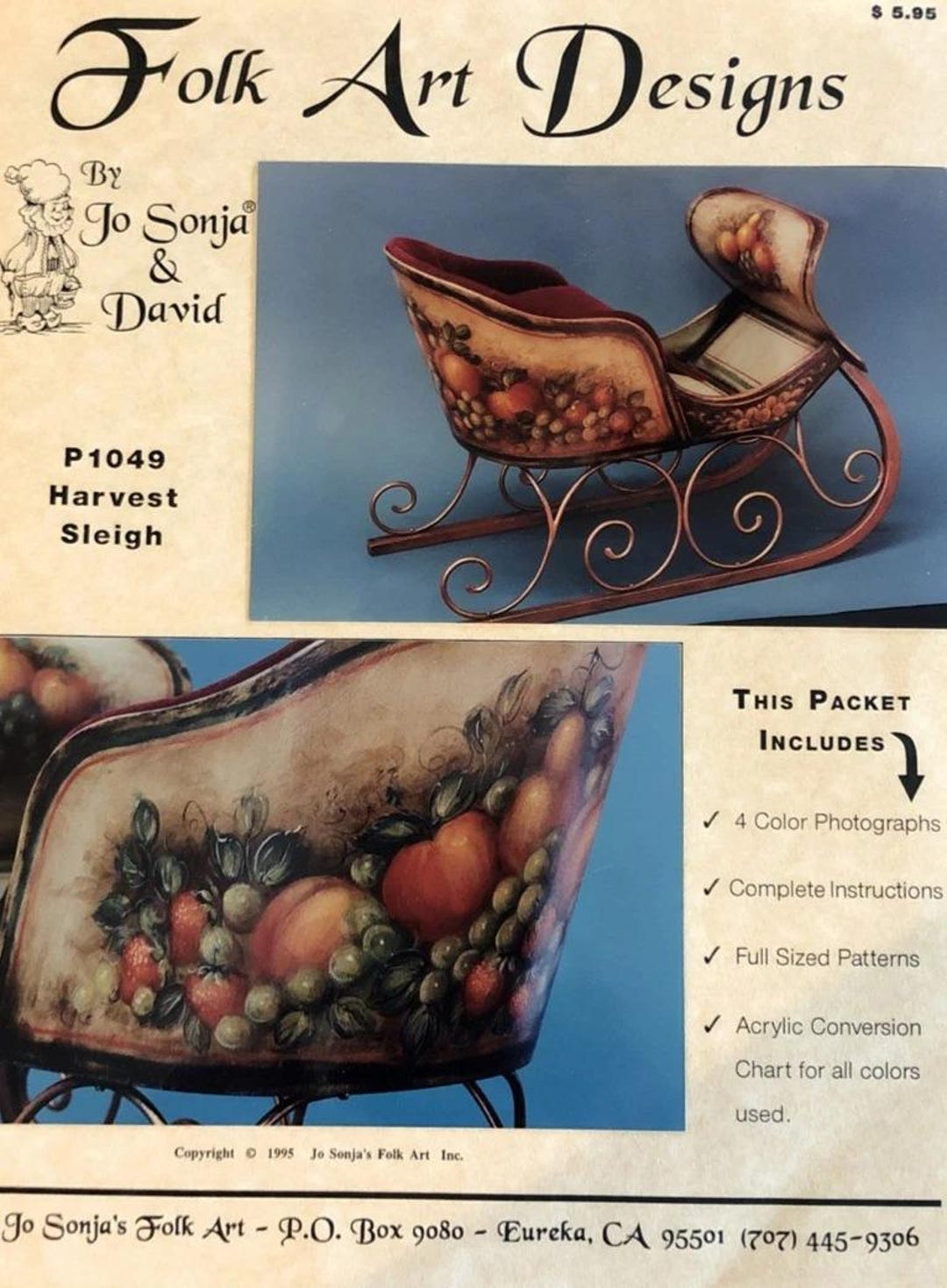 Tole Painting Pattern Packet: Harvest Sleigh by Jo Sonja Jansen - Etsy