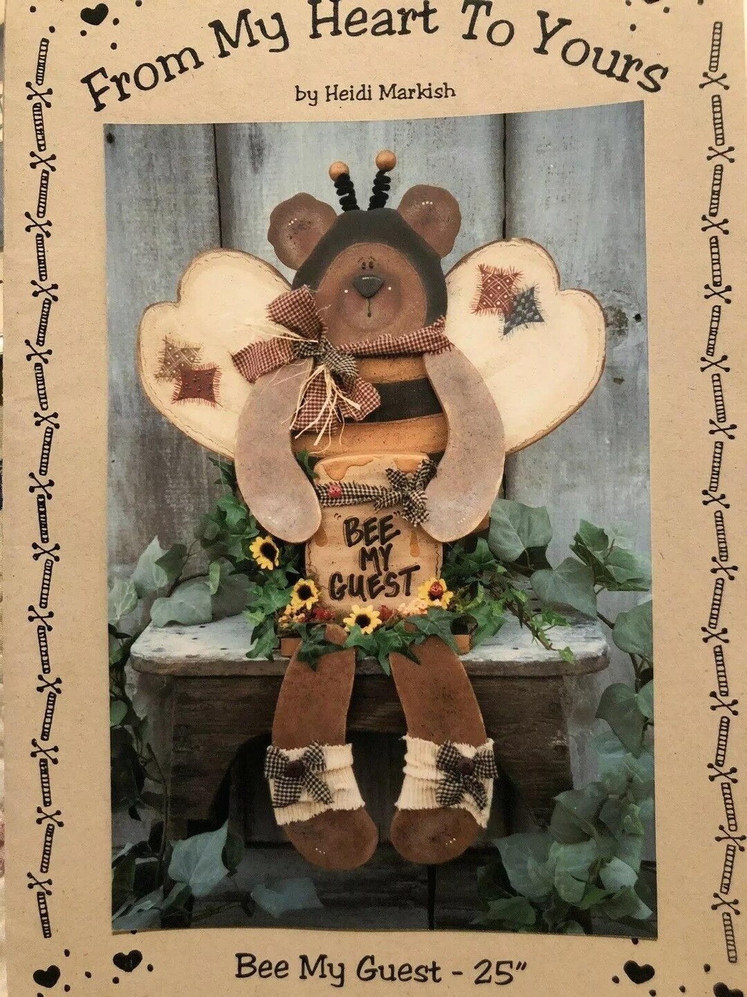 Vintage 1999 Tole Pattern : Bee My Guest 25" Bear by Heidi Markish - Etsy