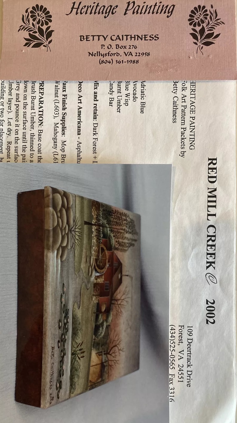 Vintage Tole Painting Pattern : Red Mill Creek by Betty Caithness - Etsy