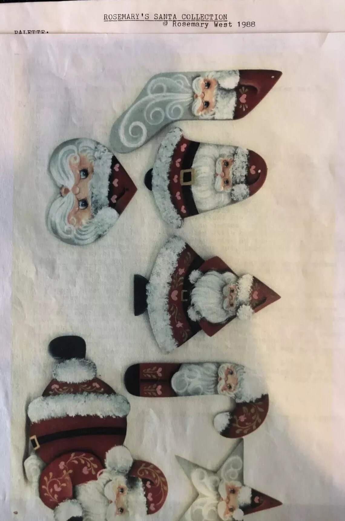 Vintage 1991 Decorative Tole Painting Pattern Packet: Rosemary's Santa ...