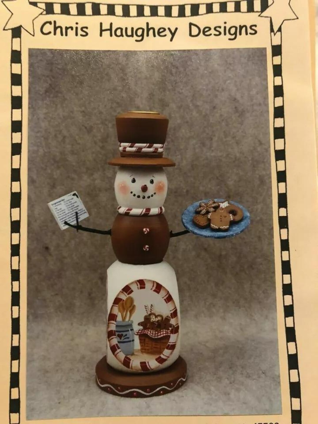 Tole Painting Pattern Packet: Gingerbread Snowman by Chris Haughey - Etsy