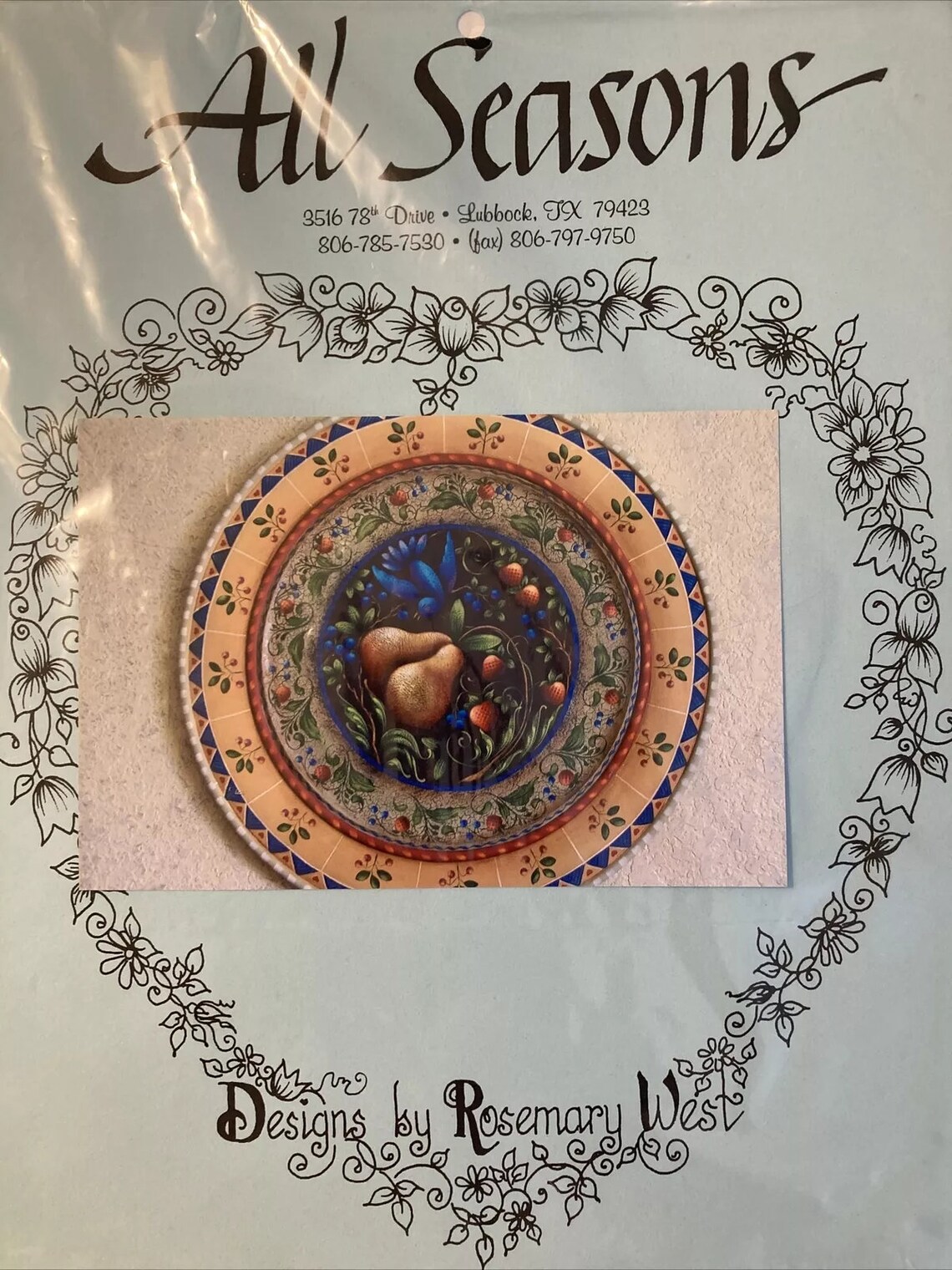 Tole Painting Pattern : Folk Art Bowl by Rosemary West - Etsy