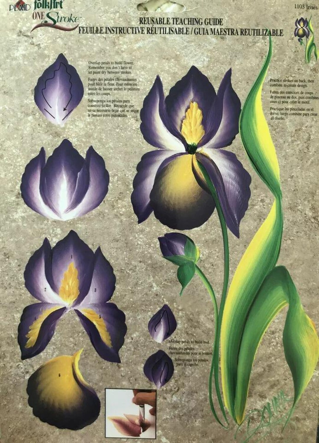 Folkart One Stroke 2-sided Laminated Teaching Guide - Irises - Etsy