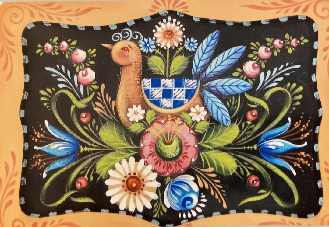 Tole Painting Pattern : Folk Art Bird.. OS Style by Rosemary West - Etsy
