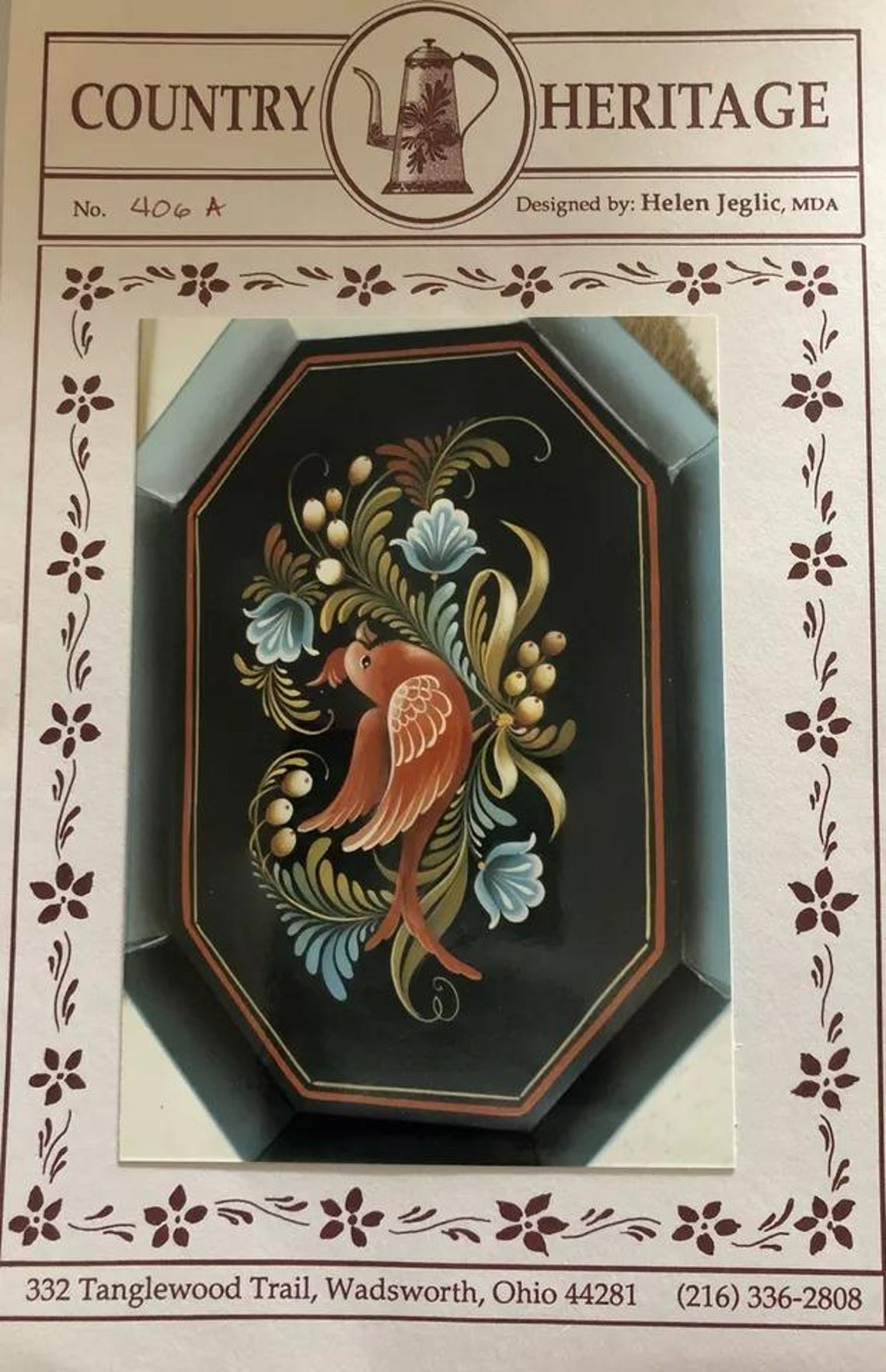 Vintage 1993 Tole Painting Pattern: CARDINAL IN STROKES by Helen Jeglic ...