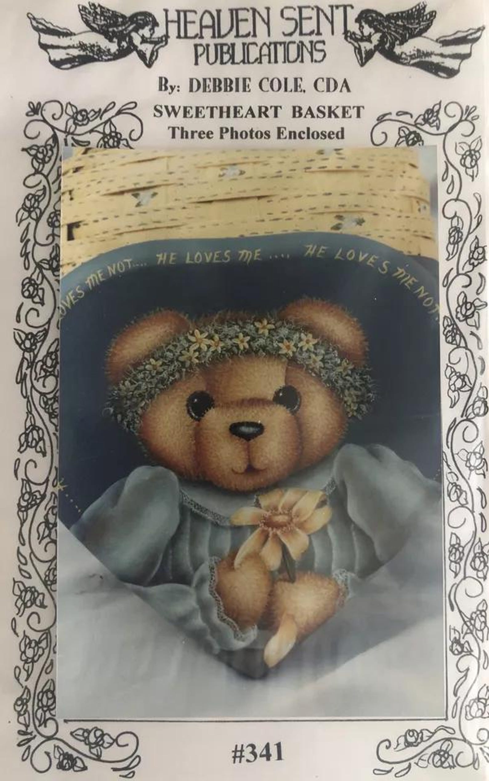 Vintage 1999 Tole Painting Pattern : Sweetheart Basket Bear by Debbie ...