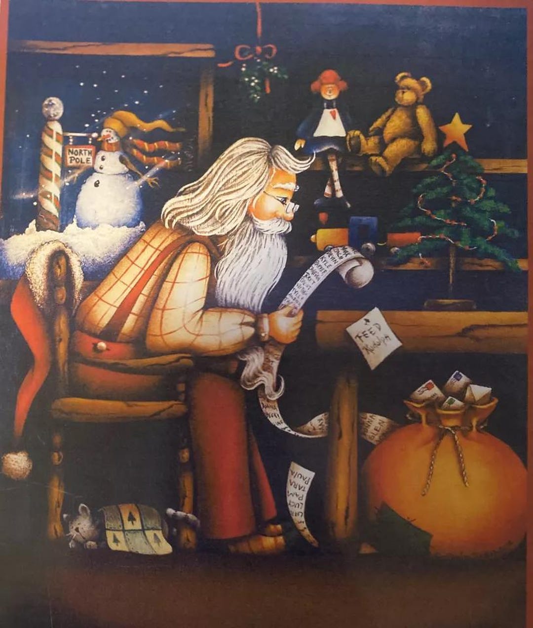 Vintage Christmas Tole Pattern : Checking It Twice by Maxine Thomas - Etsy