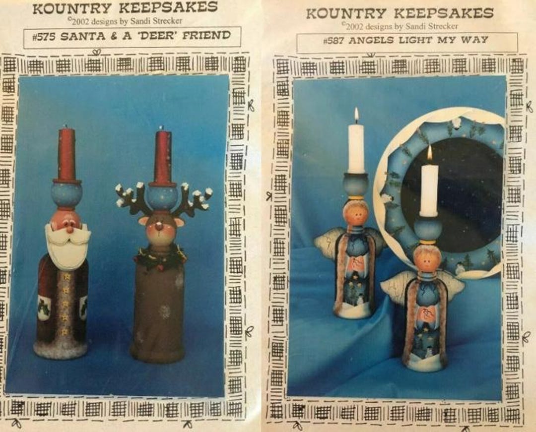 Set of 2 Tole Painting Patterns: Holiday Candlesticks by Sandi Strecker ...