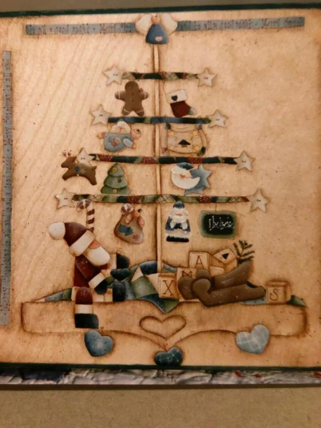 Vintage 1990 Tole Painting Pattern : Country Primitive Tree Ornament ...