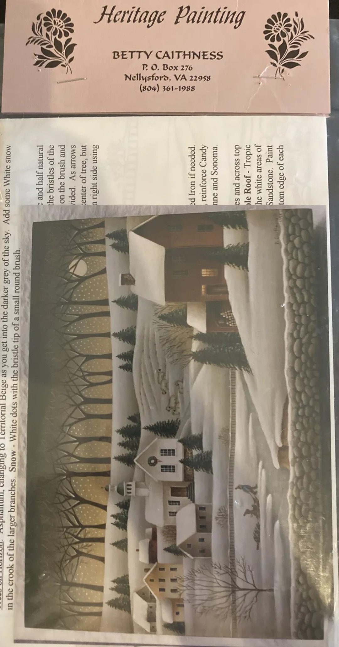 Decorative Tole Painting Pattern Packet: Evening Snow by Betty ...